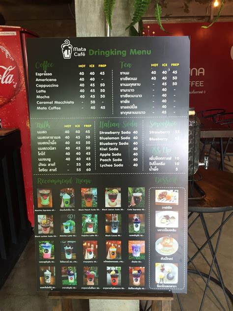 Menu At Mata Coffee Bar And Cafe Du Tai