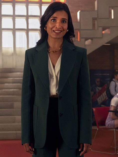 Indira Shetty Gen V Green Blazer Just American Jackets
