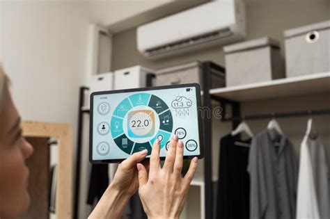 Tablet With Smart Home App In Modern Room Stock Image Image Of Indoors Interface 272698515