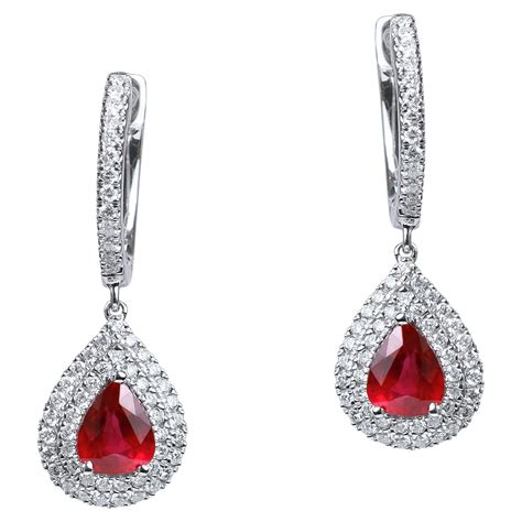 French Alexandre Reza Ruby And Diamond Cocktail Dangling Earrings 18k