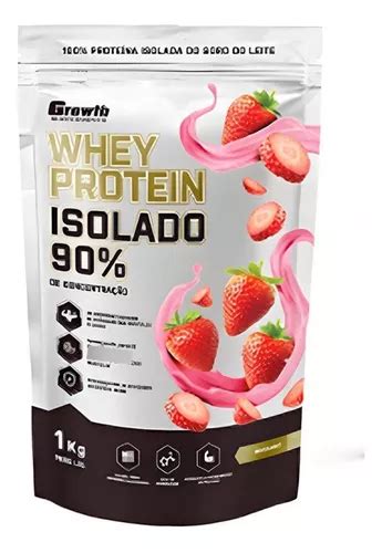 Suplemento Growth Supplements Whey Protein Isolado Sabor Frutilla De