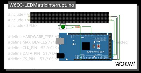 W6Q3 LEDMatrixInterrupt Ino Wokwi ESP32 STM32 Arduino Simulator