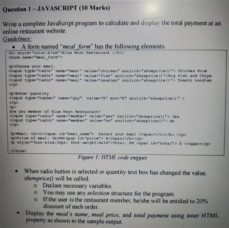 Solved Write A Complete JavaScript Program To Calculate And Chegg