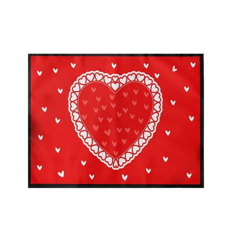 Heart Shaped Placemats Gift Valentine S Day Placemats Red Check Placemats X Cm For Table