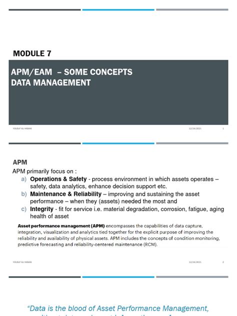 Asset Data In The Apm Implementation Pdf Reliability Engineering Asset Management