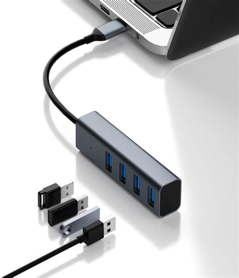 Usb C Hub 4 In 1 Type C Multiport Adapter Ultra Slim Portable Data Hub Usb