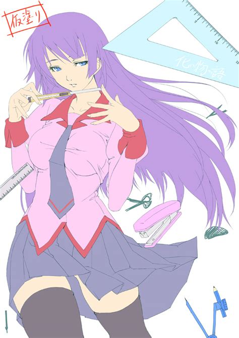 Senjougahara Hitagi Monogatari And 1 More Drawn By Piro Orip Danbooru