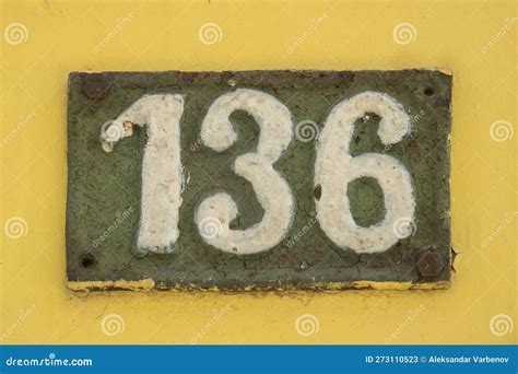Old Retro Cast Iron Plate Number 136 Stock Image Image Of Number