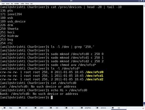 Linux Character Drivers Playing With Systems