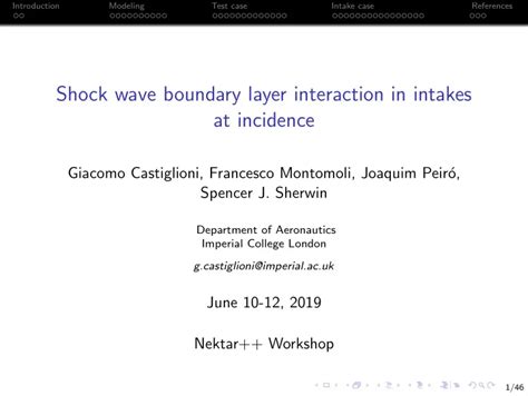 Ppt Shock Wave Boundary Layer Interaction In Intakes At Incidence Powerpoint Presentation