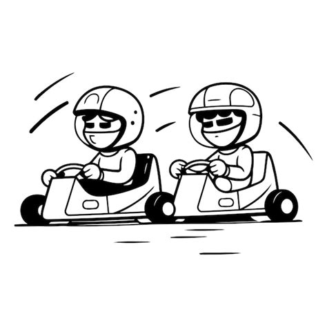 Premium Vector Cartoon Karting Funny Karting