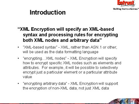 Xml Encryption Applications And Proposal Overview