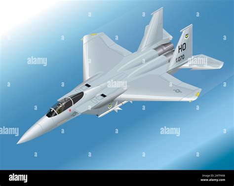 Detailed Isometric Vector Illustration Of An F 15 Eagle Jet Fighter