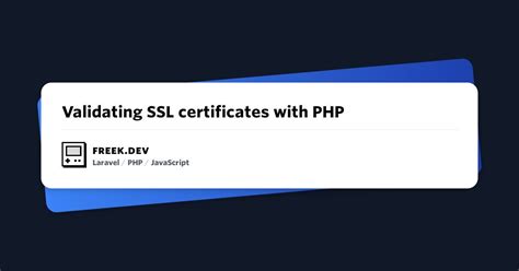 Validating Ssl Certificates With Php Php