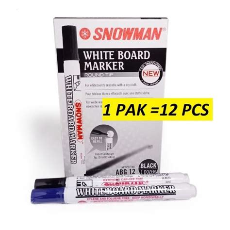 Jual 12pc Spidol Whiteboard Snowman Bg 12 Sepidol Papan Tulis Abg