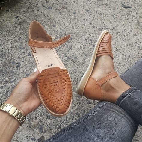 Handmade Leather Huarache Sandals Mexican Style Ankle Strap Shoes