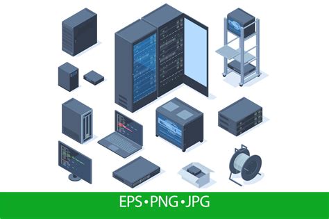 Isometric Data Center Network Technolog Graphic By Winwin Artlab · Creative Fabrica