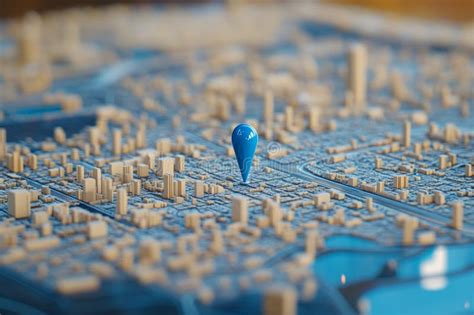 A Blue Pin Marks A Specific Location On A Detailed Map Of A Vibrant