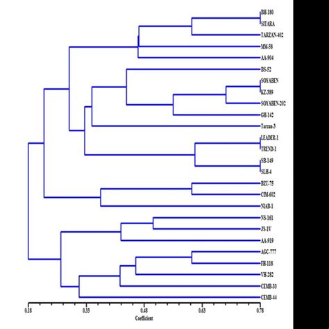 Tree Diagram Of 26 Upland Cotton Genotypes For 8 Characters Using
