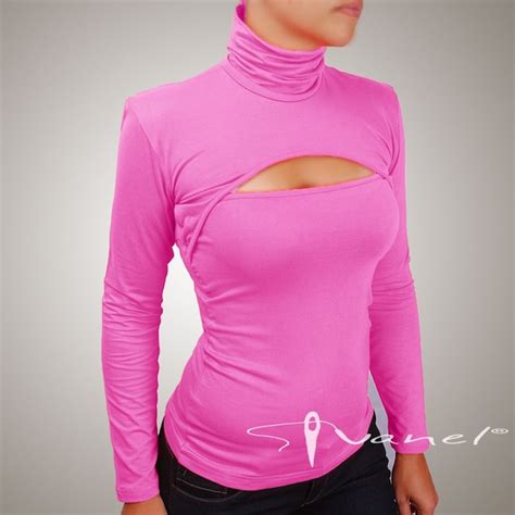 Turtleneck Top Slim Skin Tight Stretchy Turtleneck Top Long Etsy