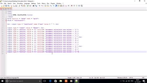 How To Create Simple Calculator Using Html Youtube