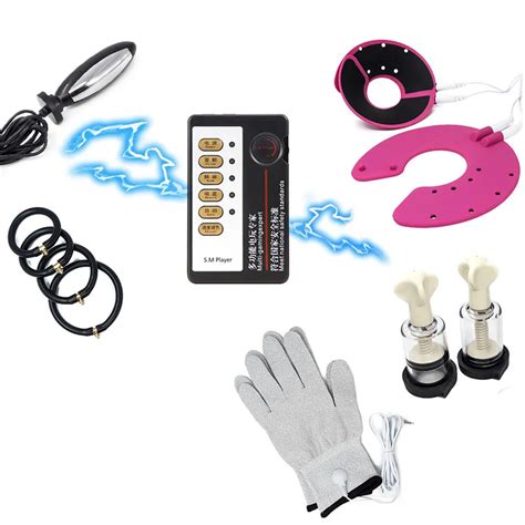 전기 충격 세트 콘돔 없음 딜도 플러그 질 실리콘 페니스 바이브레이터 유방 마사지 장갑 젖꼭지 빨판 섹시한 장난감의료 테마