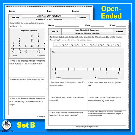 Line Plots With Fractions Differentiated Line Plots Practice Worksheets Made By Teachers