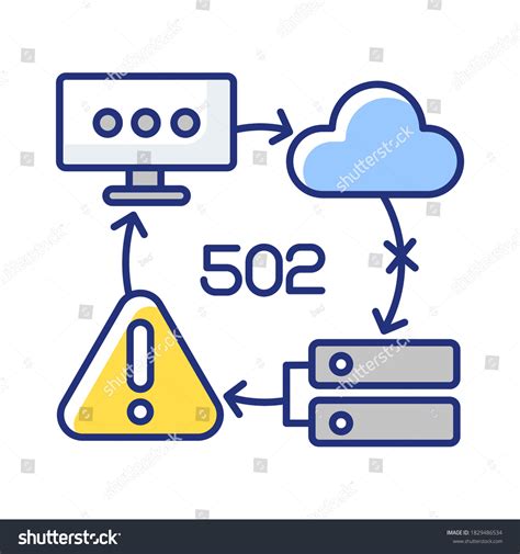 Bad Gateway Notification Rgb Color Icon Stock Vector Royalty Free