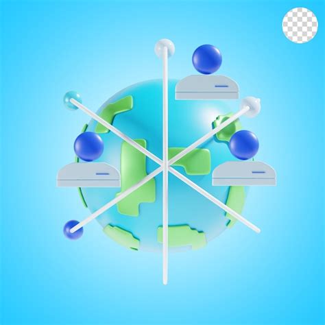 Premium Psd Business Networking 3d Icon Illustration