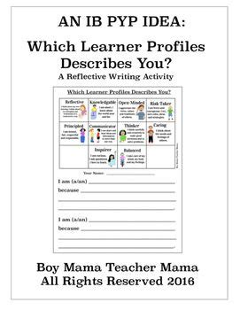 IB PYP Which Learner Profile Describes Me A Reflective Writing Activity Learner Profile