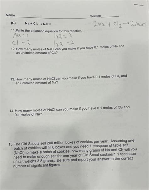Solved 11 Write The Balanced Equation For This Reaction Chegg