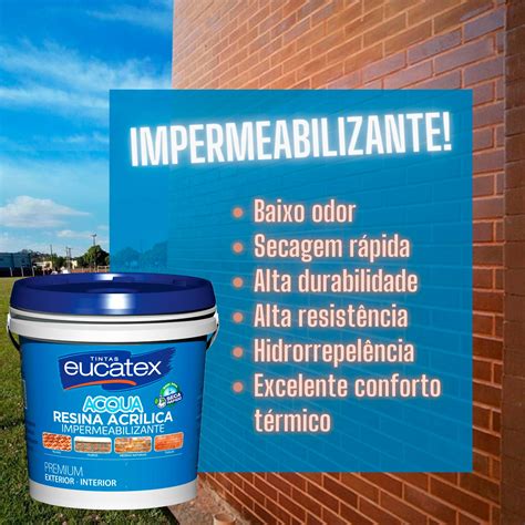 Resina Acrílica Impermeabilizante Premium Base Água Incolor Seca Rápido Exterior Interior