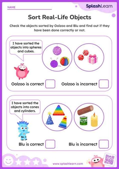 Verify Sorting Of 3d Objects Worksheet