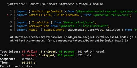 Unit Tests Failing With Material Tablecore 410 · Issue 300