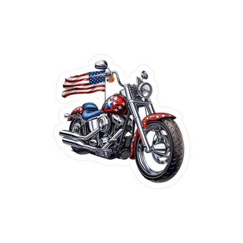 Patriotic Motorcycle Kiss Cut Vinyl Decal Patriotic Harley Sticker Etsy