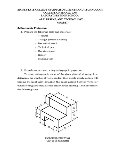 Orthographic Drawing Activity 1022728 Pdf Drawing Geometry