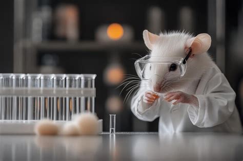 Scientist Rat A Rat In A Lab Coat And Safety Goggles Holding A Test
