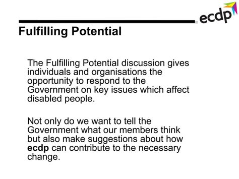 Ecdp Fulfilling Potentail Staff Focus Group Ppt