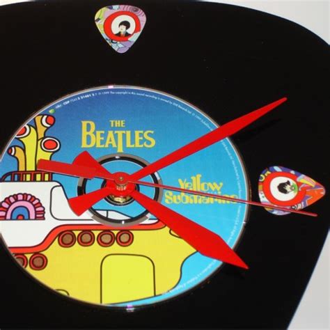 Beatles Guitar Pick Glass Clock The Music Box Company