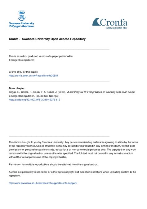 Pdf A Hierarchy For Bpp Log Star B P P Log ⋆ Based On