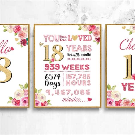 You Have Been Loved 18 Years 18th Birthday Printable Sign Etsy