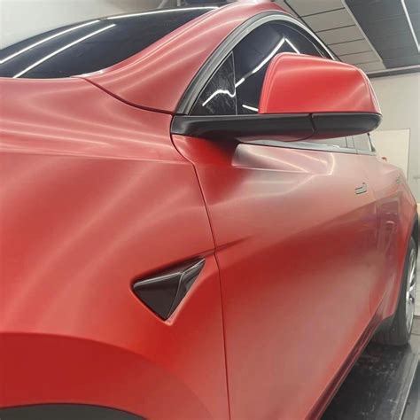 Tesla Model Y 全車改色消光緞面紅 Miller車體包膜 汽車包膜高雄汽車包膜前金區汽車包膜
