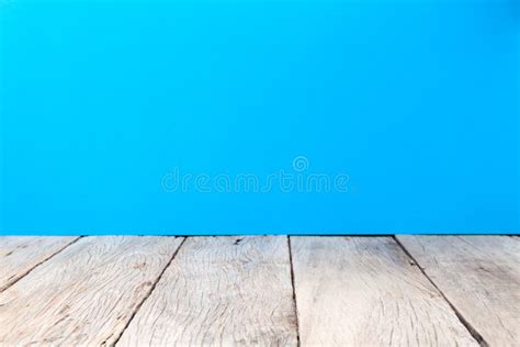 Wooden Floor On Blue Background Stock Image Image Of Vintage Wall