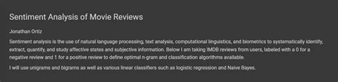 GitHub Jortiz Movie Review Sentiment Analysis Utilize Various Data Transformations And