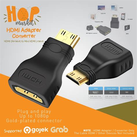 Jual Adapter Standard Hdmi Female To Mini Hdmi Male Sambungan Konektor Large To Mini P