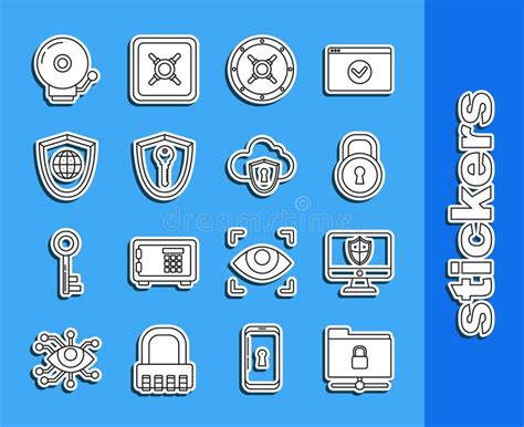 Set Line Ftp Folder And Lock Computer Monitor Shield Lock Safe Shield With Key World Globe