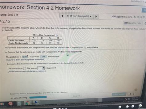 Solved Karla Mertens Omework Section 4 2 Homework Core 0 Of Chegg Com