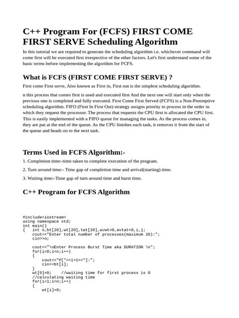 Fcfs Pdf Teaching Methods And Materials Technology And Engineering