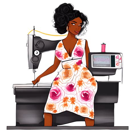 Sexy Black Woman In Floral Dress · Creative Fabrica