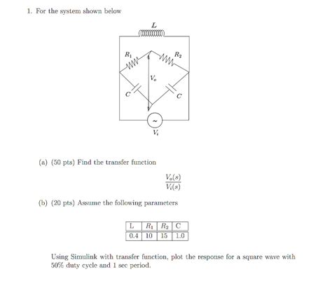 solved for the system shown below r1 r2 w an vo 50 pts find the